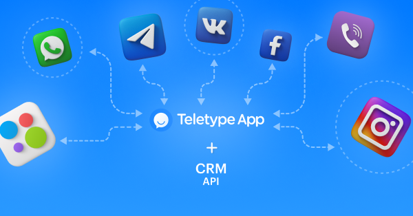Aggregator of messengers and social networks for business in one window Teletype App
